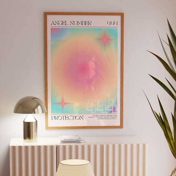 444 Angel Number Instant Printable Wall Art Print Digital Download ...