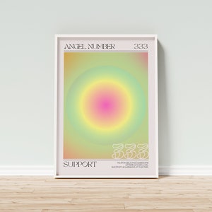 Angel Numbers Aura Poster 333 | Printable Wall Art | DIGITAL DOWNLOAD ...