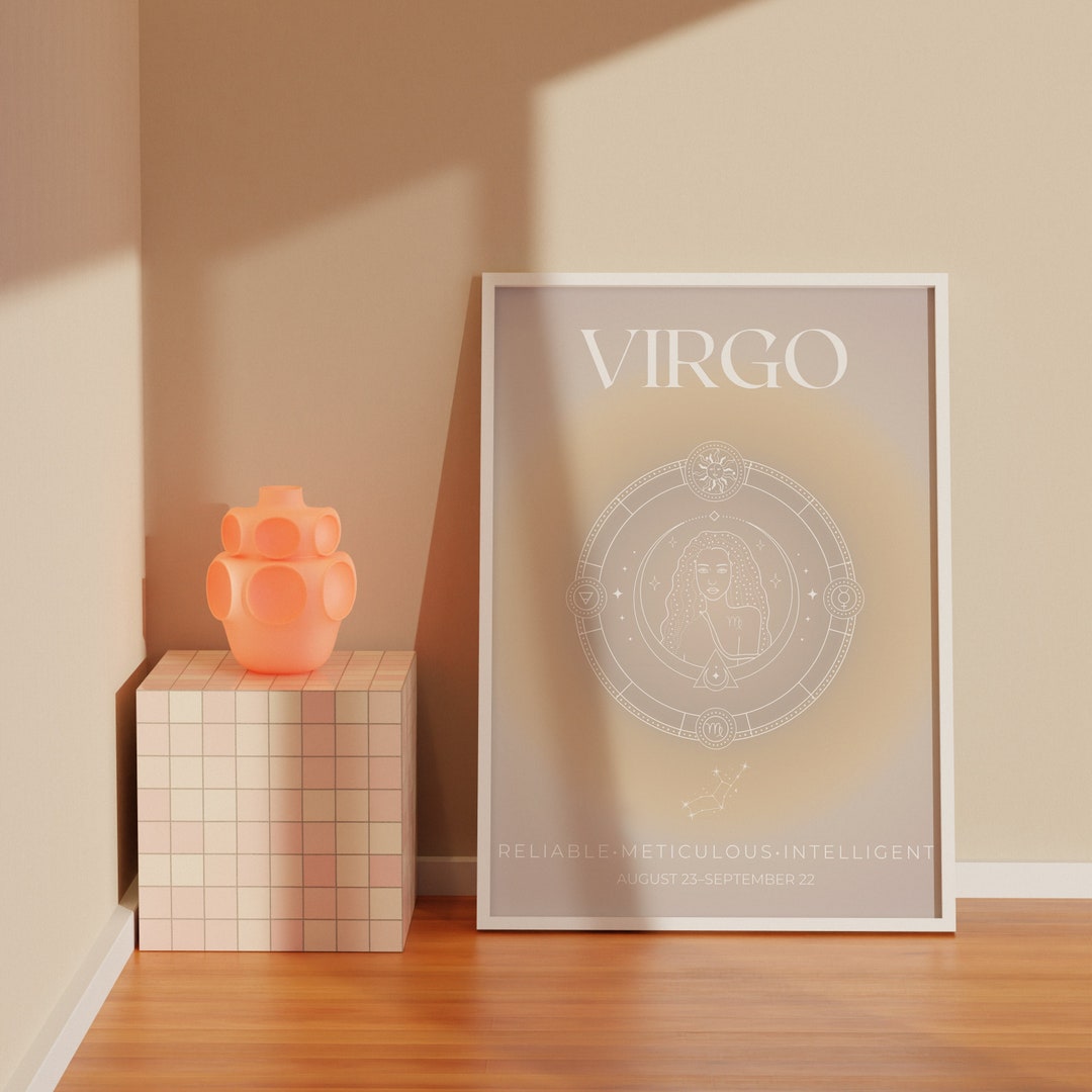 Zodiac Wall Art VIRGO | Printable Wall Art Print Poster| Minimalist ...