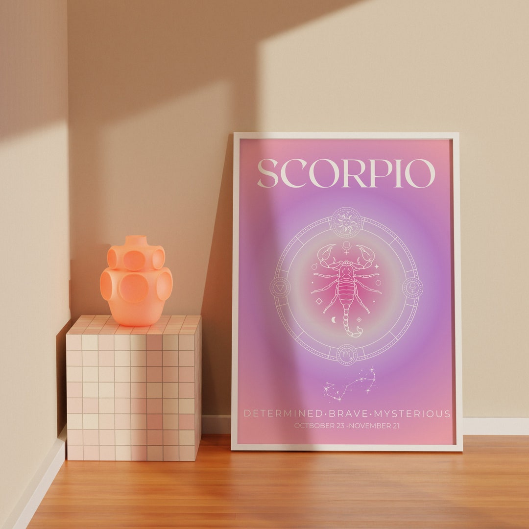 Zodiac Wall Art SCORPIO | Printable Wall Art Print Poster| Minimalist ...