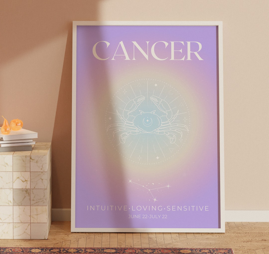 CANCER Zodiac Wall Art | Printable Wall Art Print Poster| Minimalist ...