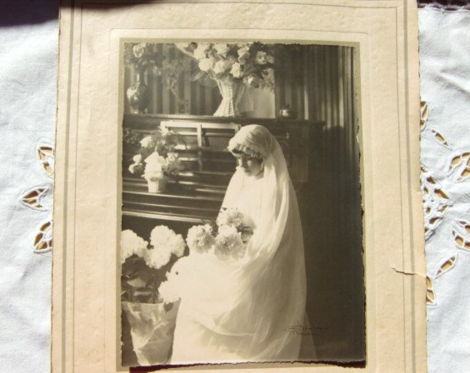 Antique French First Communion Original Photograph -cabinet Portrait ...
