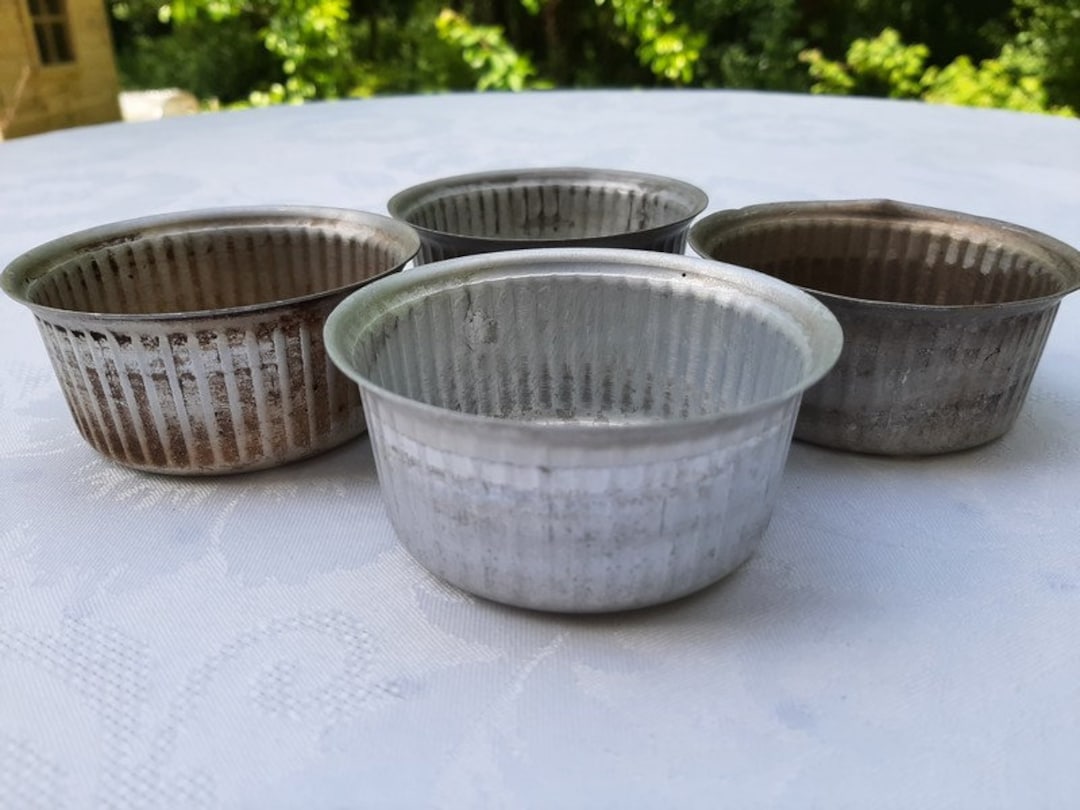 French Vintage Flan or Cake Tins Set of 4 - Baking Molds - Aluminum ...