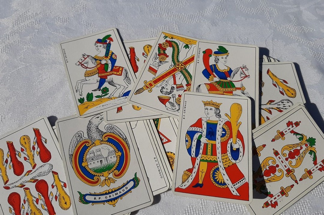 French Vintage B.P. GRIMAUD Scopa Playing Cards , Scopa Cards Deck Set ...