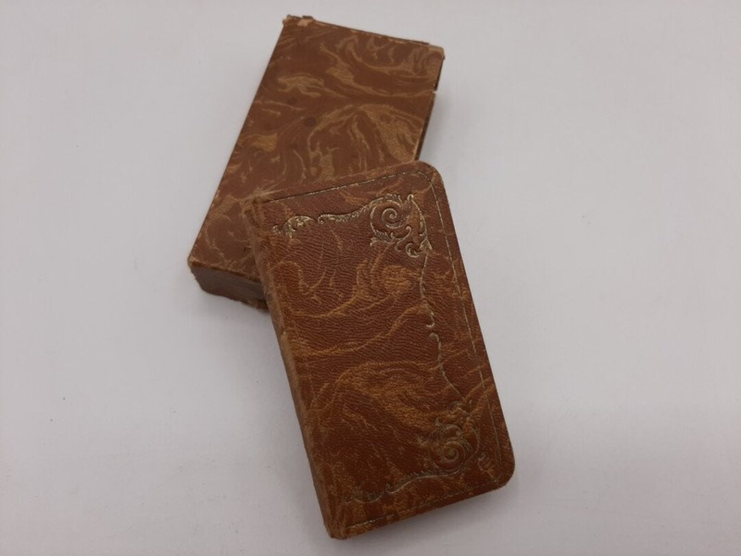 1920 French and Latin Leather Bound Missal Book , Antique French Pocket ...