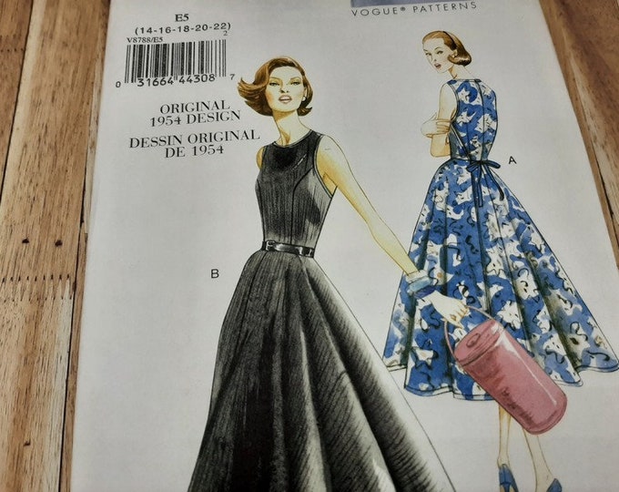 Vogue V8788 Dress Pattern, 1950s Vintage Sewing Pattern, Vintage 50's ...