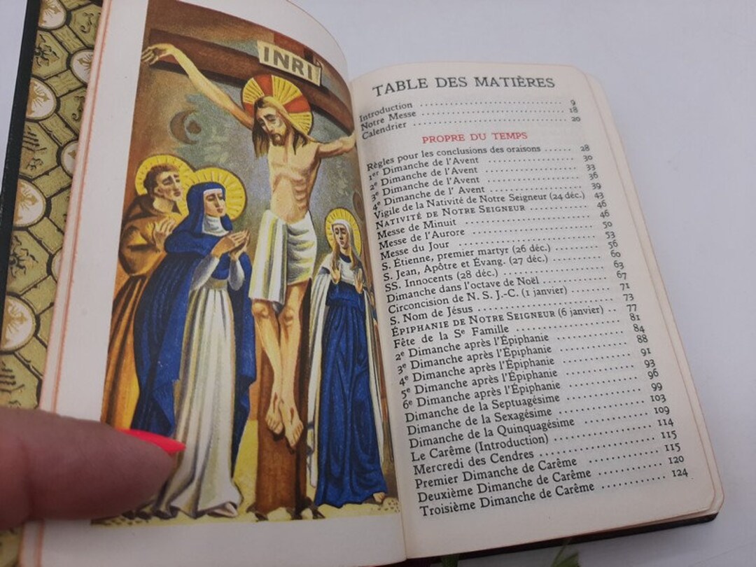 1950 French and Latin Leather Bound Missal Book ,french Missal,missel ...