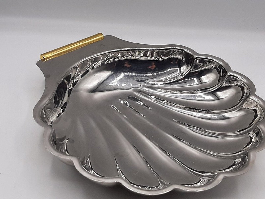 Large Vintage Seashell Dish, Scallop Shell Dish , Trinket Tray, Inox ...