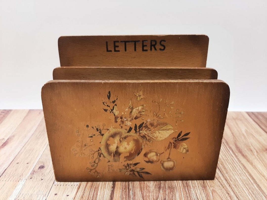 English Vintage Wooden Letters Rack , Hand Painted Fruits Cherries ...