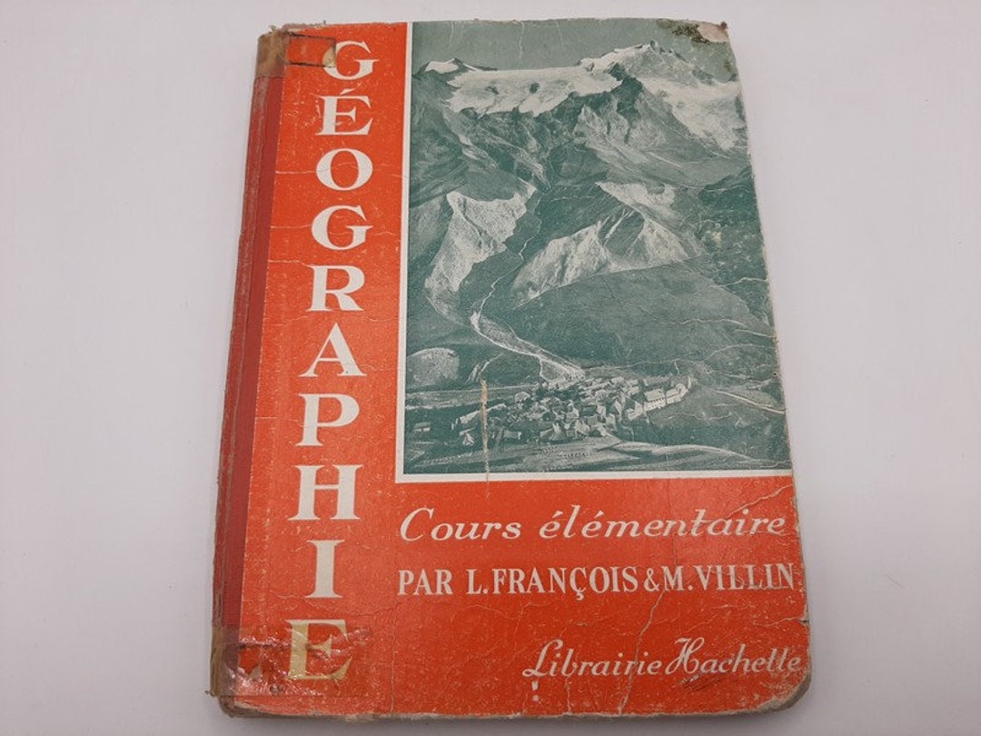 1960 French Vintage Geography School Book, French School Book for ...