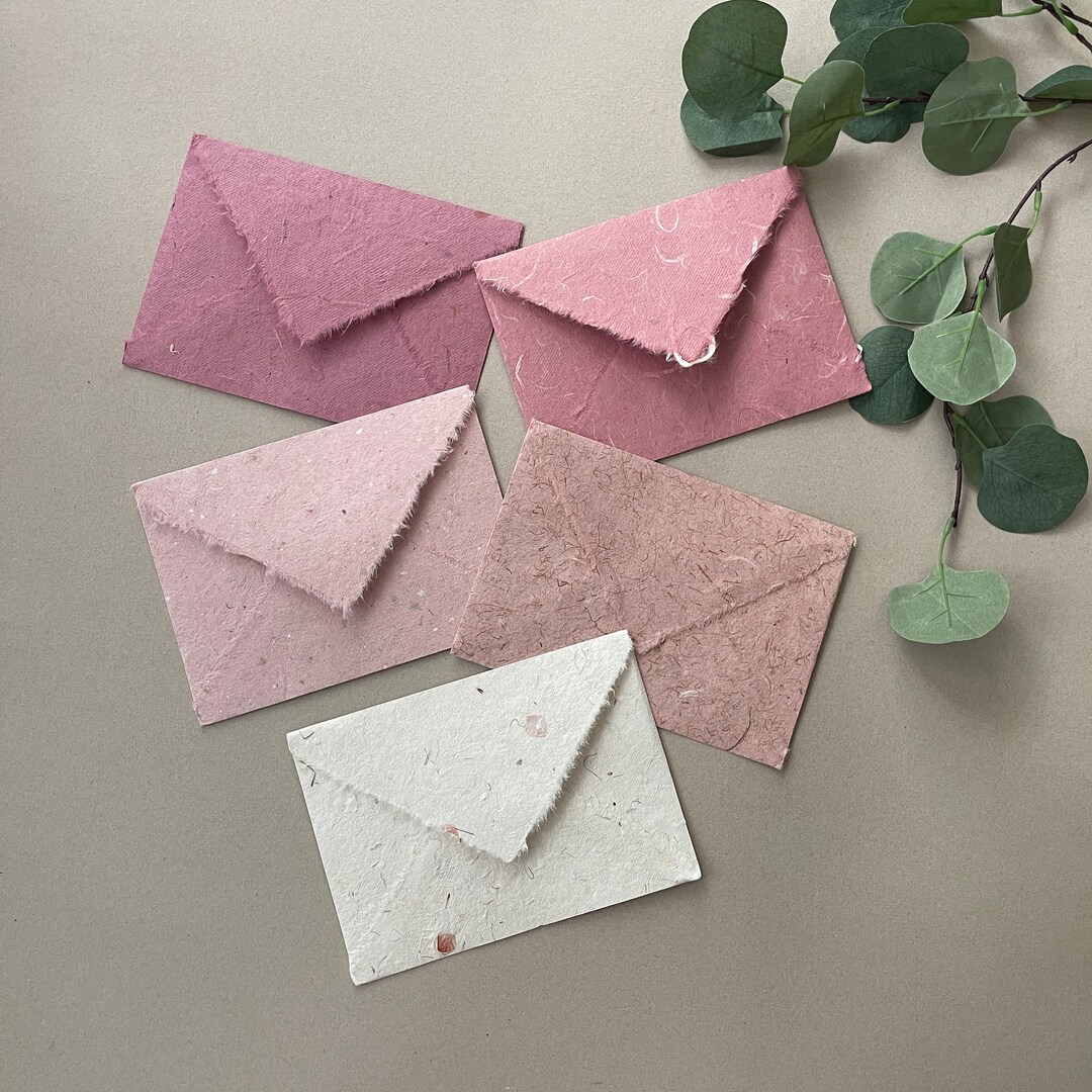 A7 Mixed Pink Natural Deckle Edge Paper, Recycle Paper Envelopes - Etsy