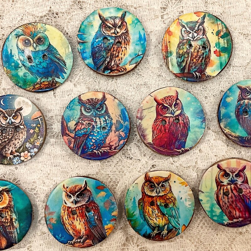 Button Owl - Etsy