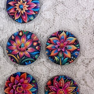1” Buttons- Mexican Flowers-colorful Assorted Patterns -handcrafted ...