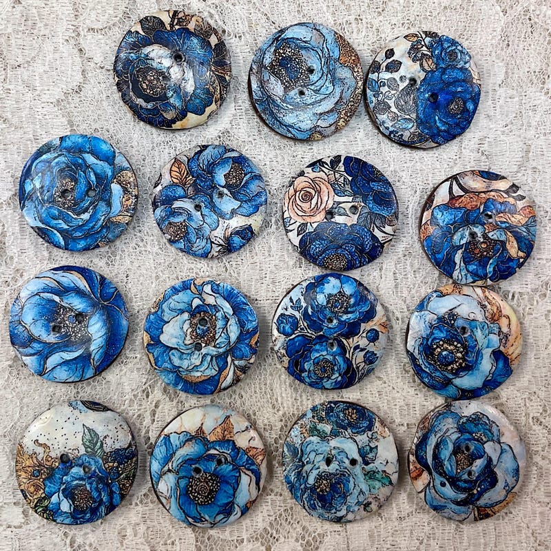 Ceramic Buttons Rose - Etsy