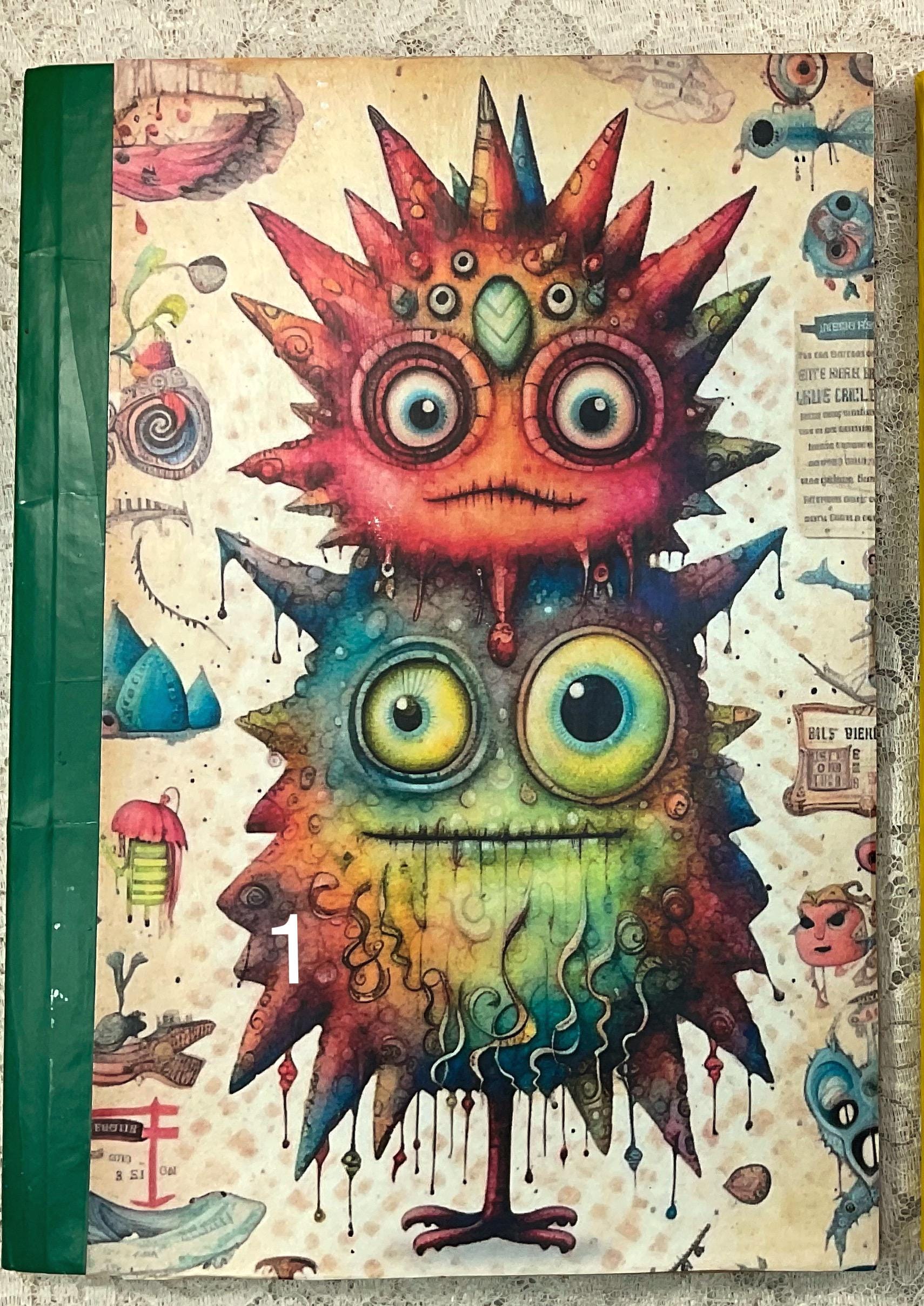 5 X 8" Junk Journal- Whimsical Creatures- Diary- Notebook- 60 Lined ...