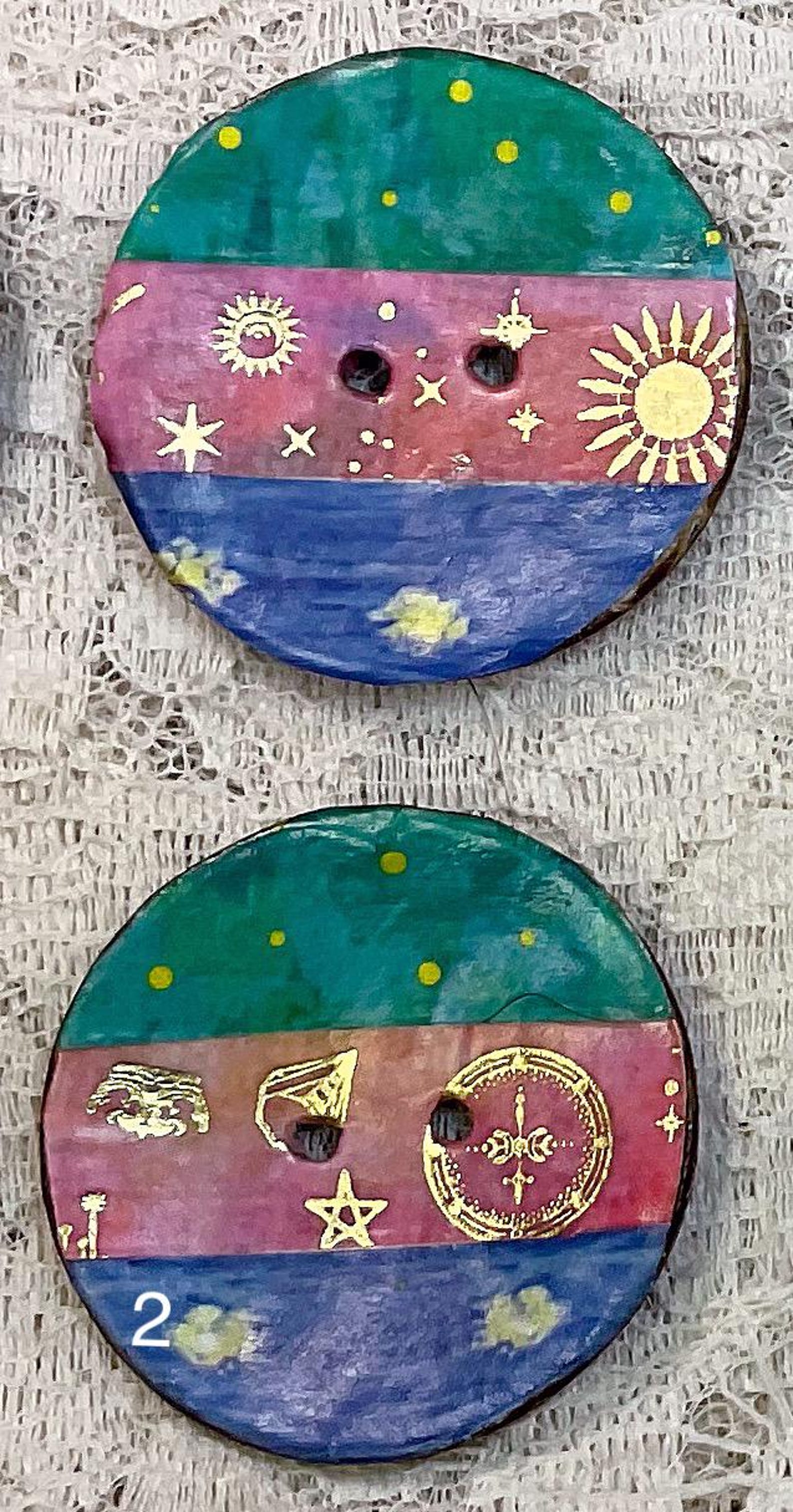 1.18” Buttons- More Mosiac Patterns With Gold Foil Accents- Limited ...
