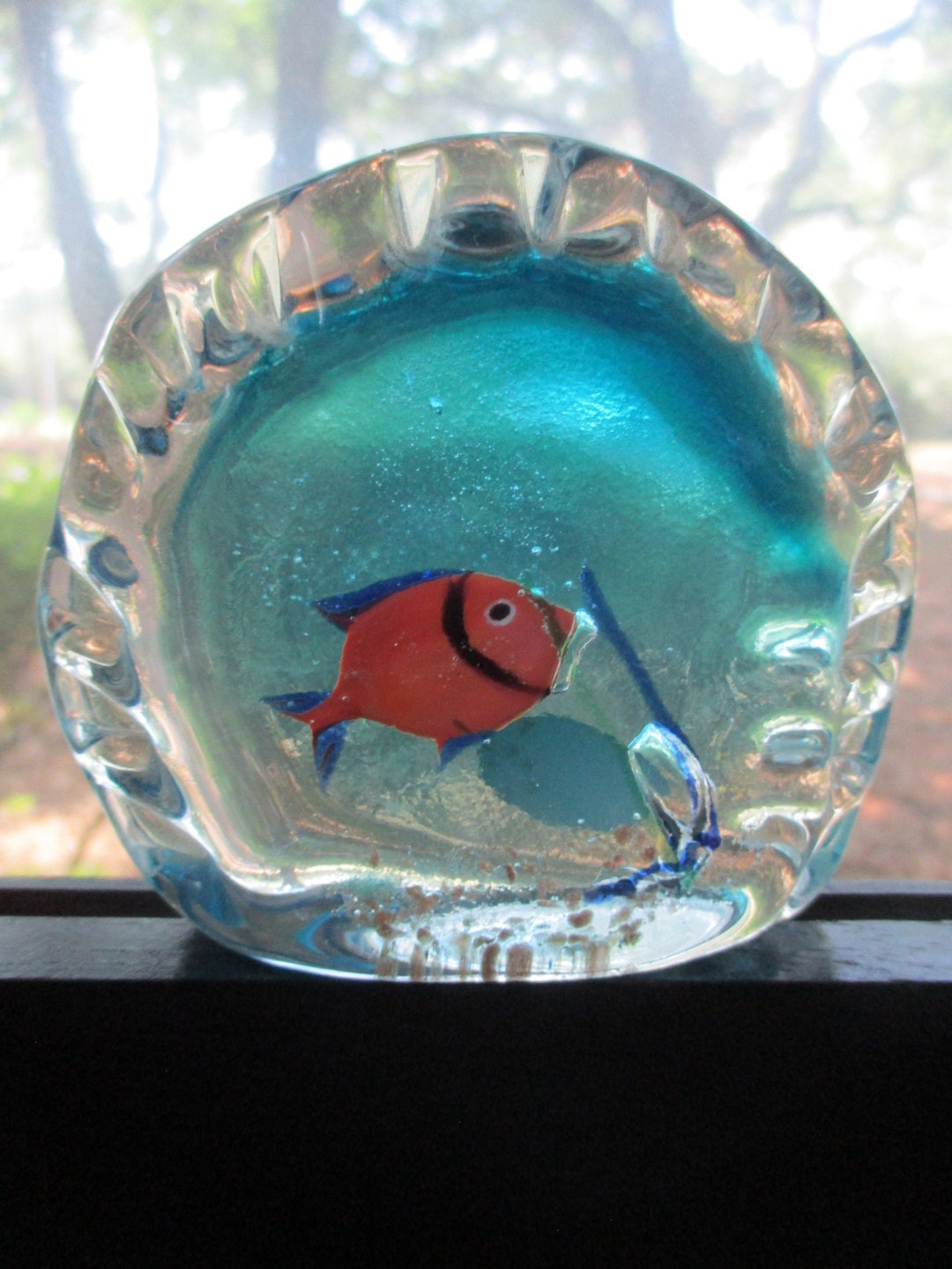 Italy. Vintage Murano Clamshell Glass Fish Tank Aquarium Mid-century - Etsy