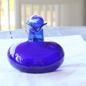 USA. BLENKO Cobalt Blue Glass Miniature Pitcher Oil Decanter - Etsy
