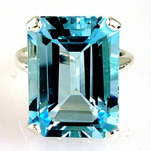 Natural Blue Topaz and Ruby Ring in Solid 925 Sterling Silver - Etsy