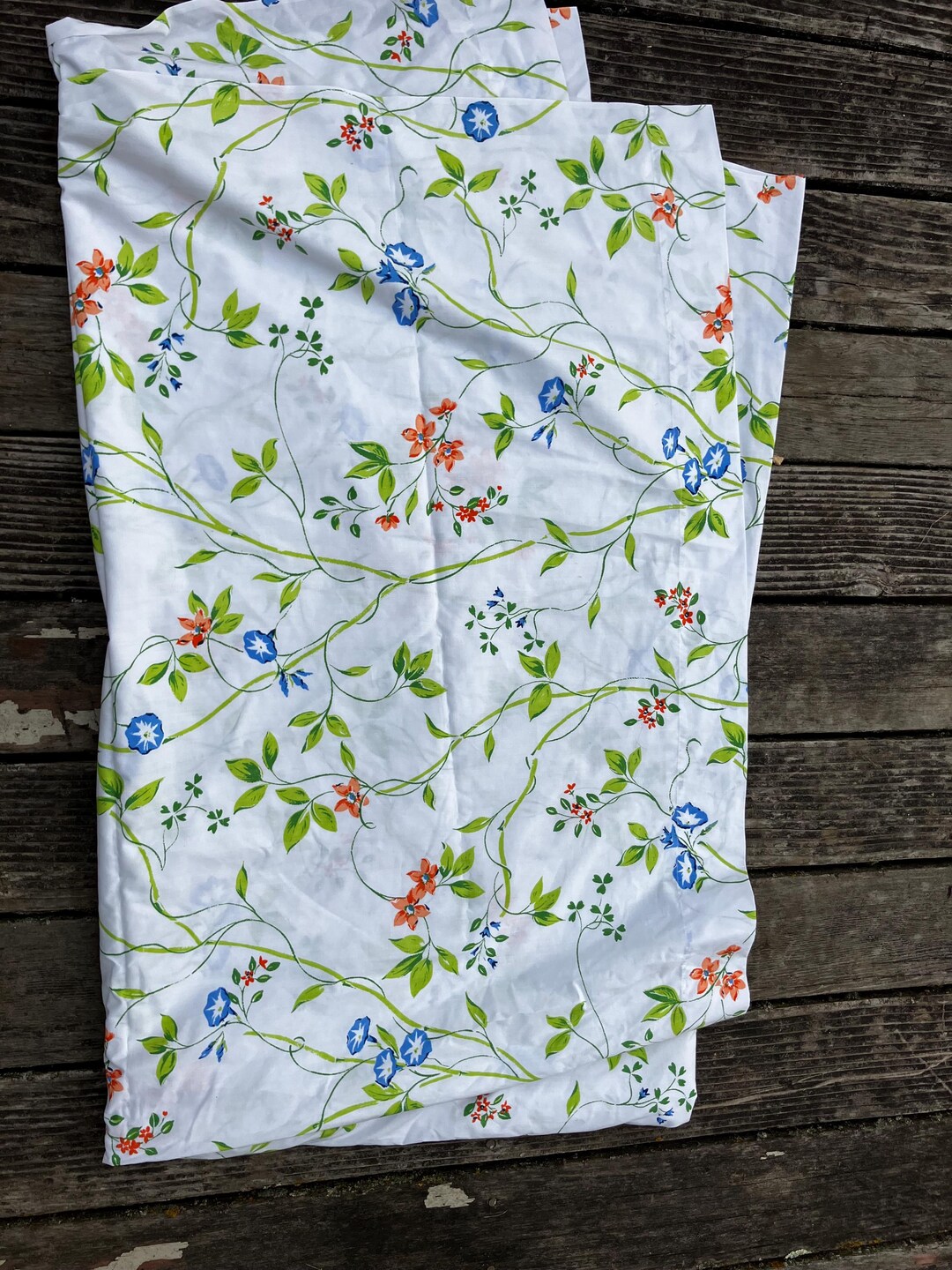 Vintage Martex Brand Floral Flat Sheet Full Double or Queen Size - Etsy