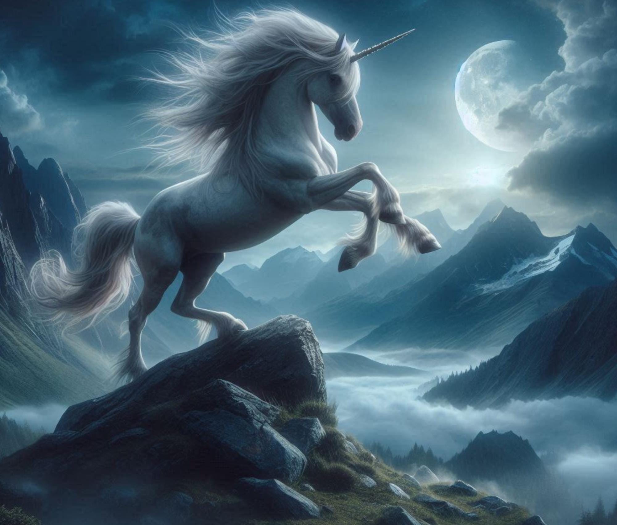 Unicorn Full Moon Tumbler Wrap: Fantasy Sublimation Design (PNG & PDF ...