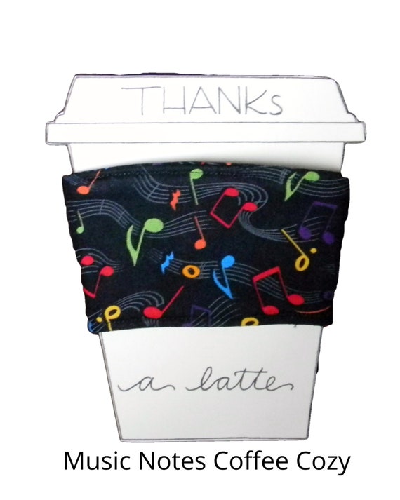 Music Notes Coffee Cozy | Etsy