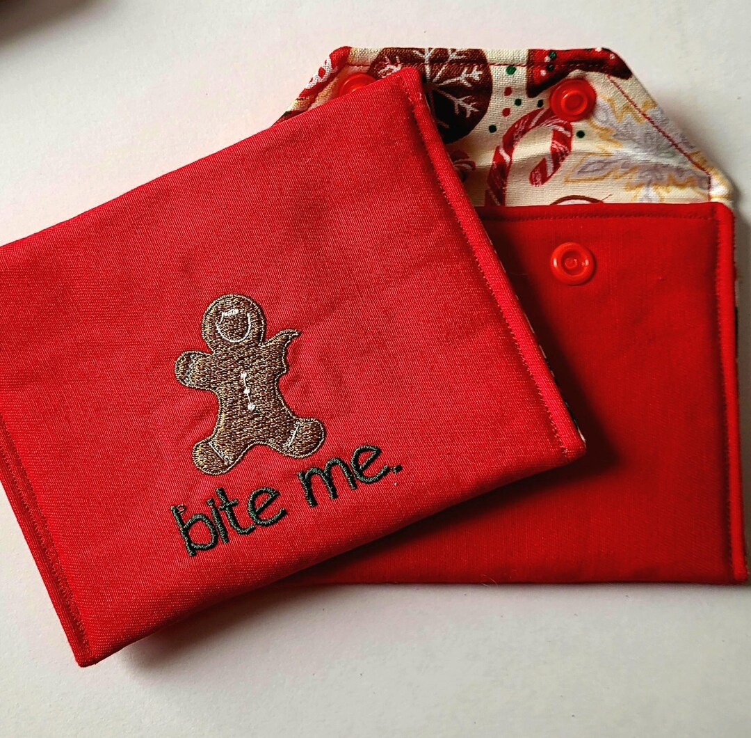 Gingerbread "bite Me" Mini-wallet - Etsy