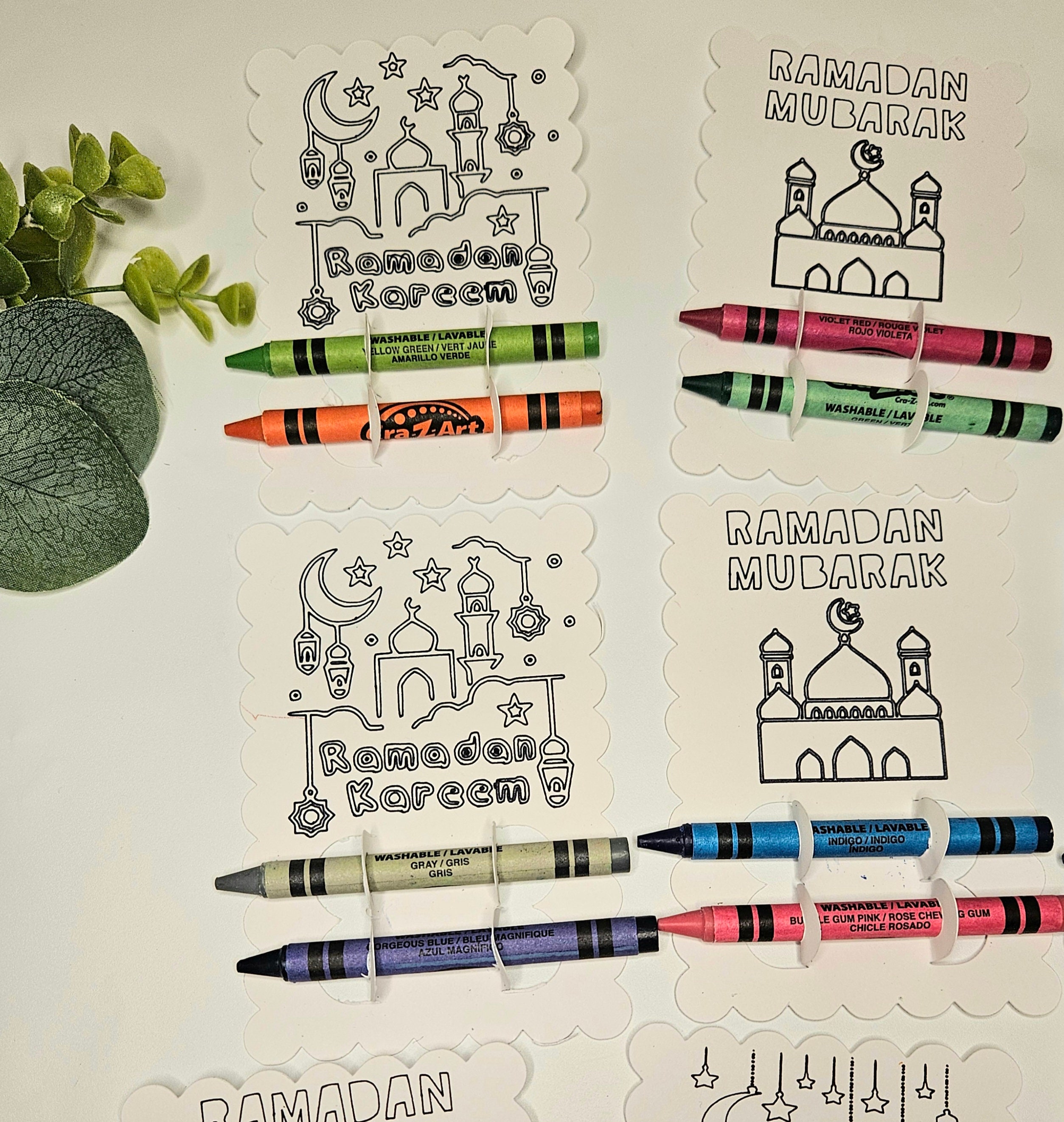 Ramadan Coloring Cards, Kids Coloring Cards,kids Eid Ramadan Party ...