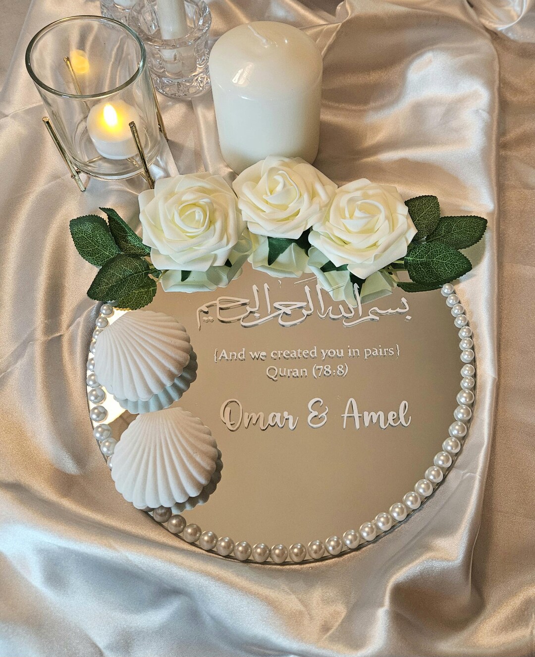 Customized Nikah Plate, Nikah Mirror Plate, Muslim Wedding Plate - Etsy