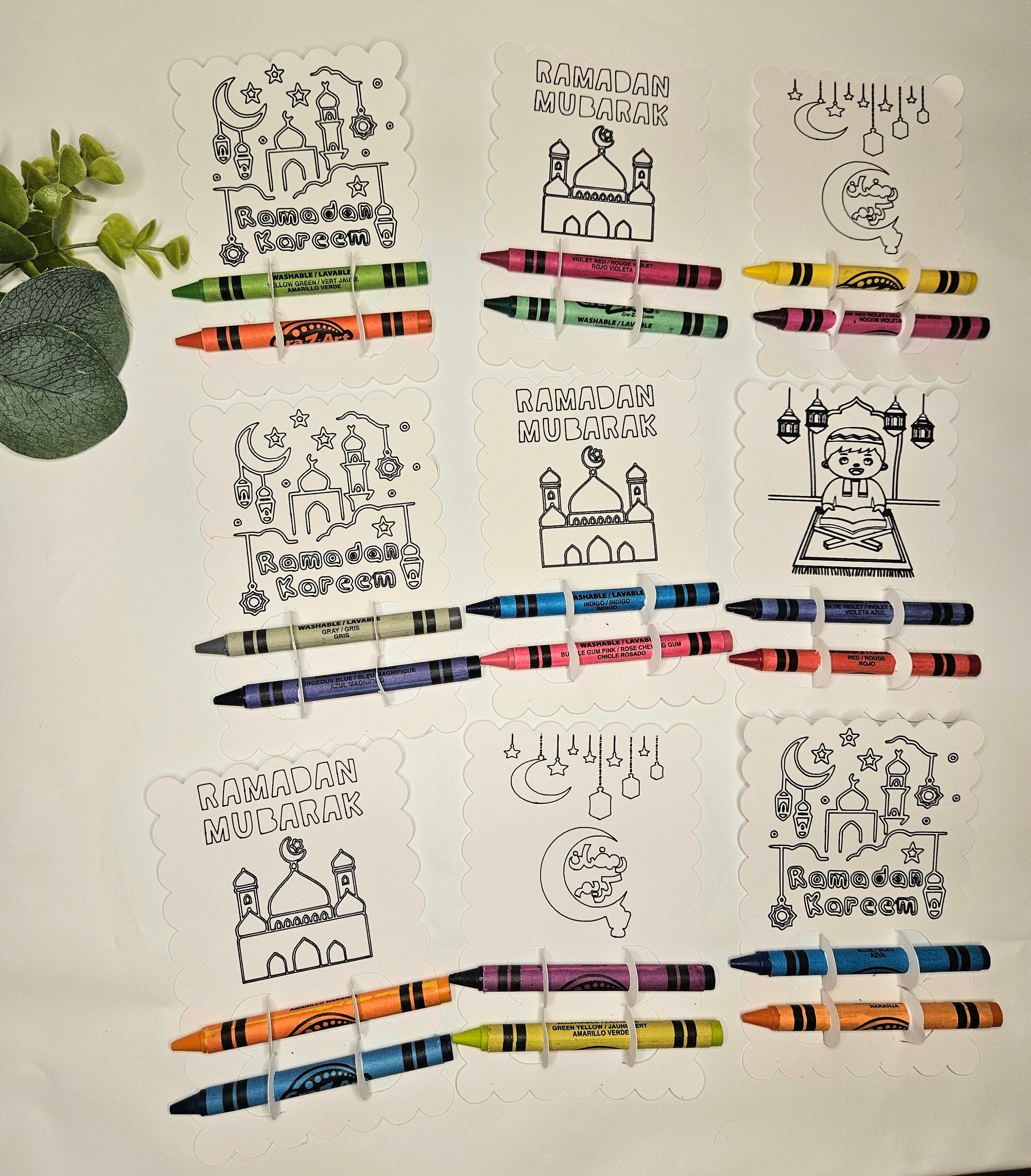 Ramadan Coloring Cards, Kids Coloring Cards,kids Eid Ramadan Party ...