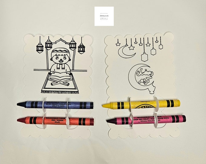 Ramadan Coloring Cards, Kids Coloring Cards,kids Eid Ramadan Party ...