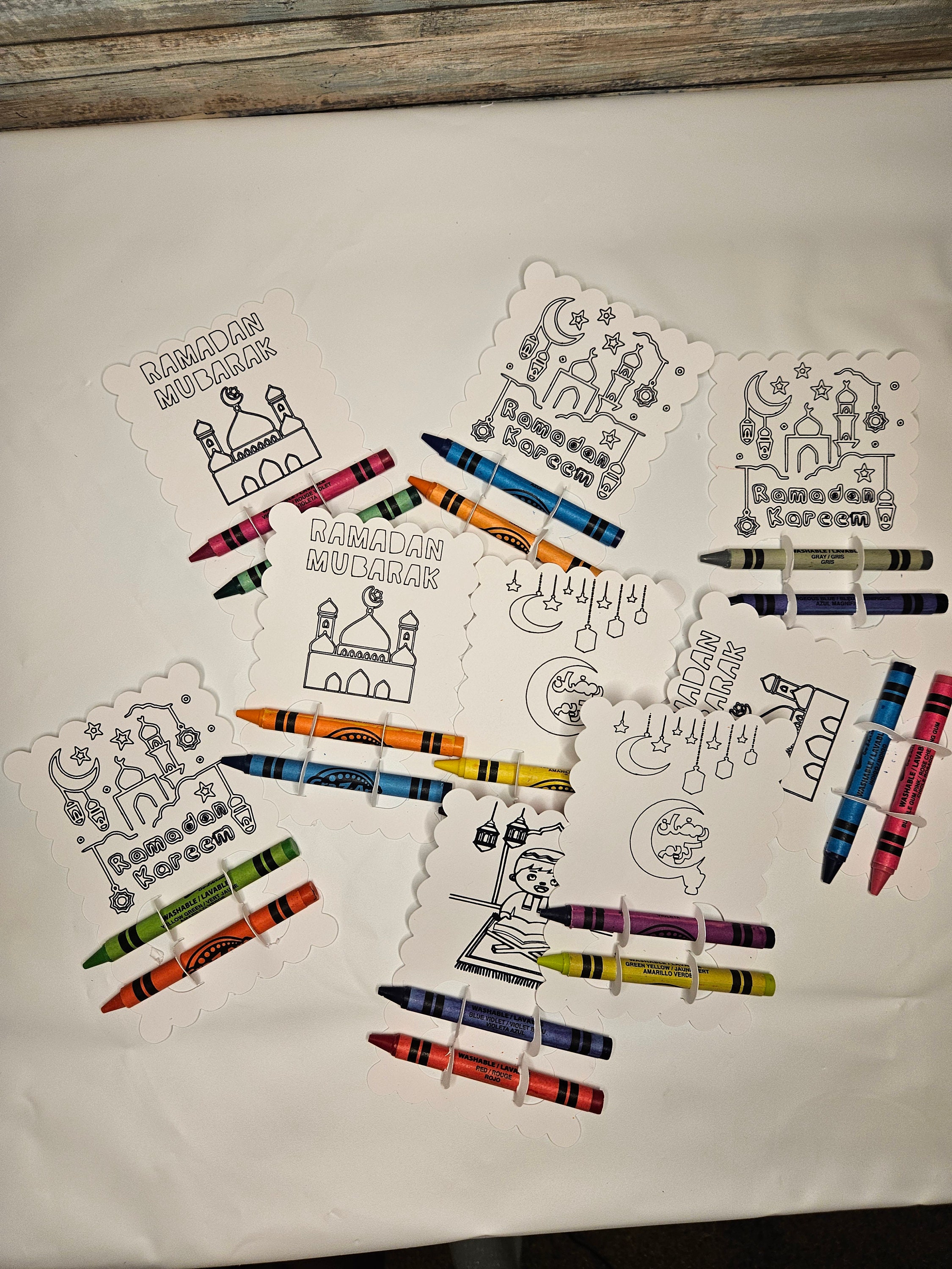 Ramadan Coloring Cards, Kids Coloring Cards,kids Eid Ramadan Party ...