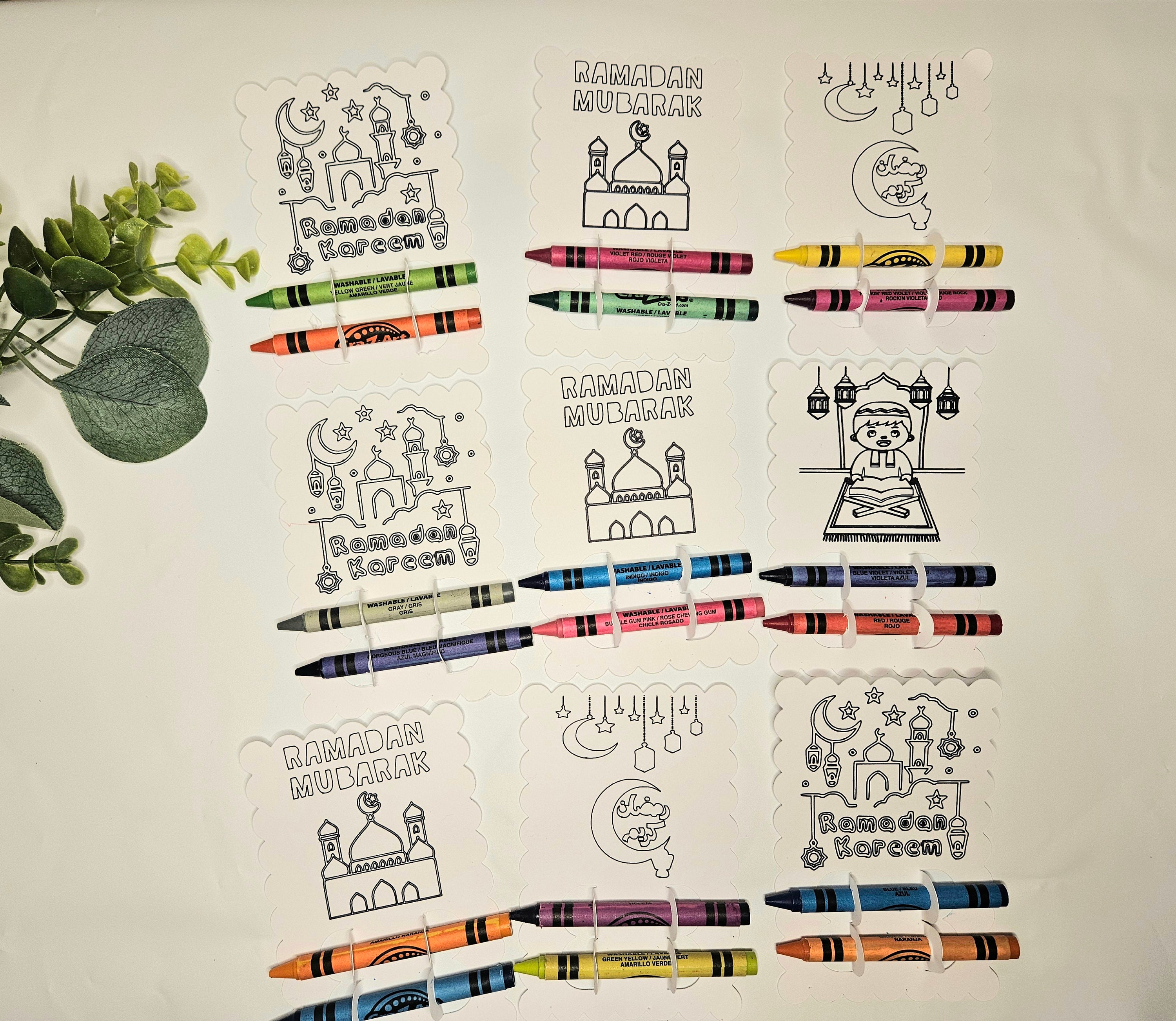 Ramadan Coloring Cards, Kids Coloring Cards,kids Eid Ramadan Party ...