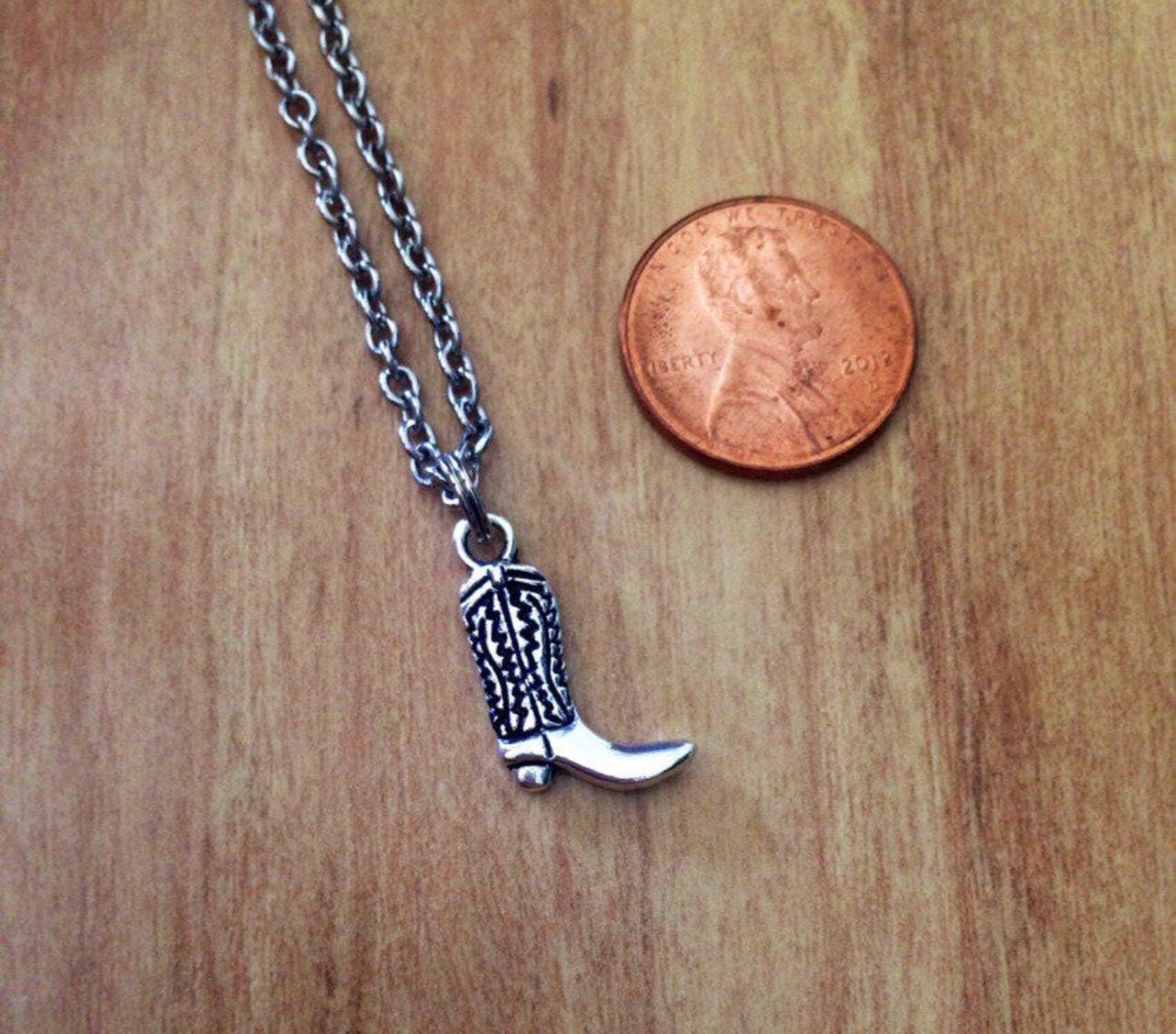 Cowboy Boot Necklace Boot Cowgirl Boot Silver Boot Necklace | Etsy