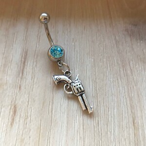 Pistol Belly Ring Gun Belly Ring Country Girl Silver Gun Jewelry ...