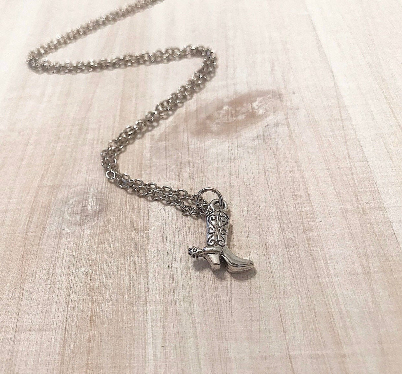 Cowboy Boot Necklace Country Girl Cowboy Boot With Spur Boot - Etsy
