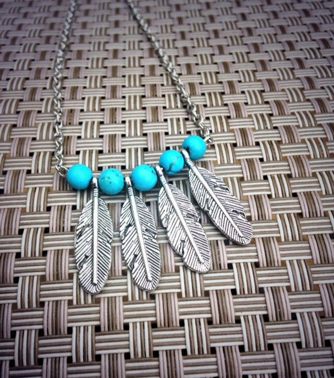 Native Spirit Necklace Feather Necklace Indian Inspired - Etsy
