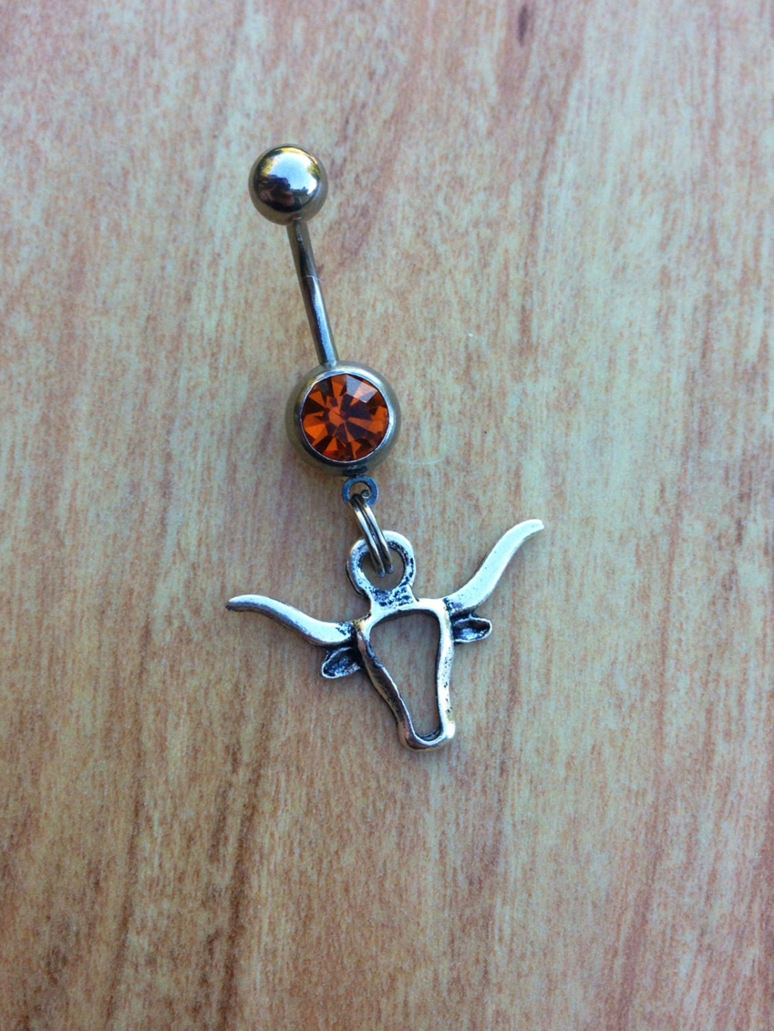 Longhorn Belly Ring Cow Skull Steer Texas Belly Ring Girl Country Texan ...