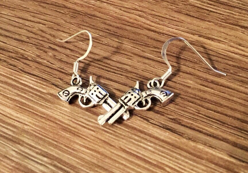 Pistol Earrings Gun Shotgun Earrings Pistols Revolver Earrings - Etsy