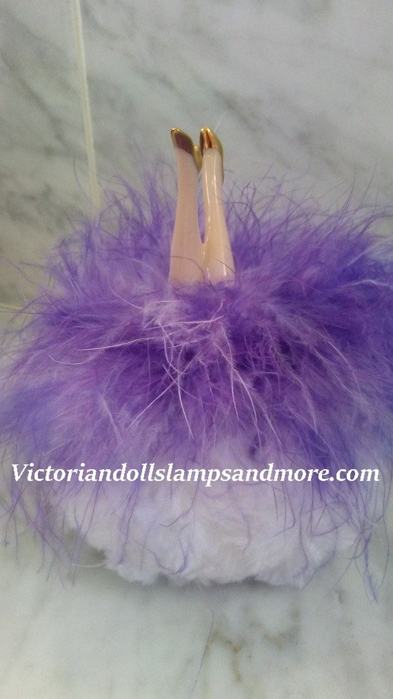 Powder Puff With Legs and Gold Shoes With White Powder Puff | Etsy