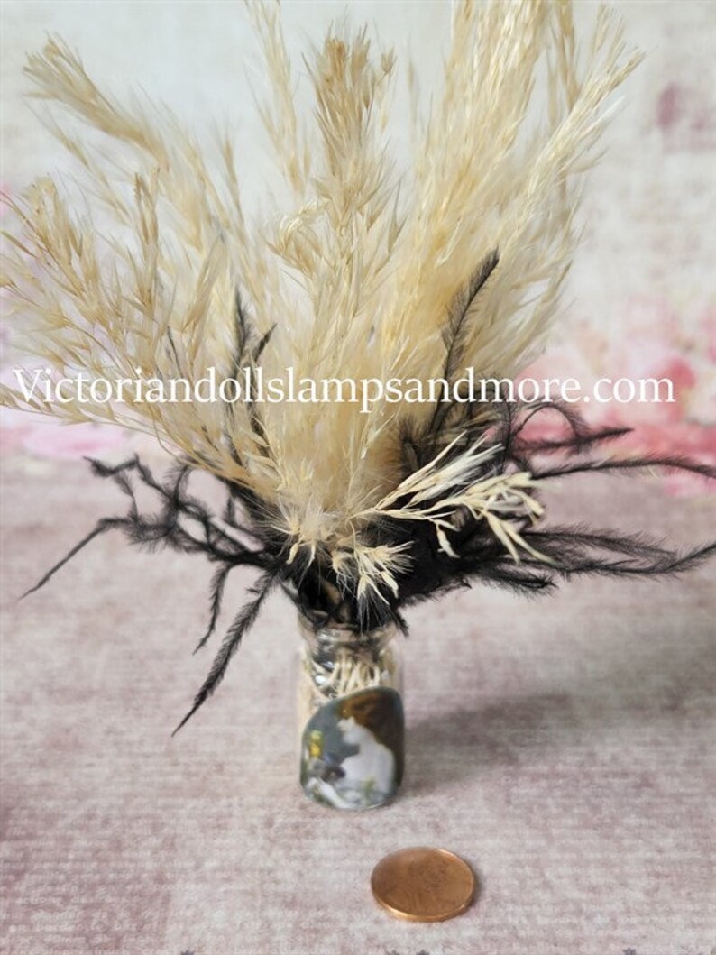 Miniature Exotic Corner Bouquet Filled With Natural Grass and - Etsy