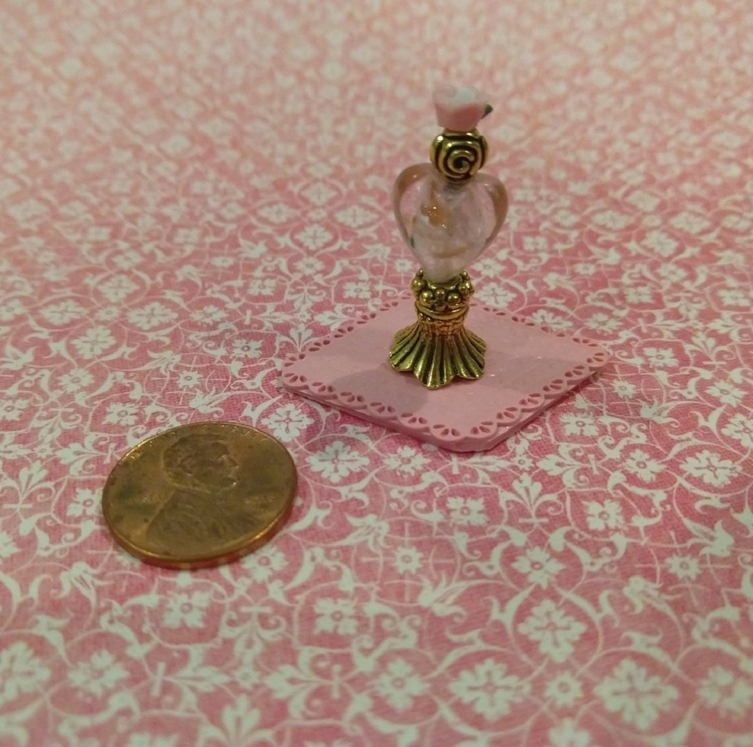 Miniature Perfume Like Bottle ( No Perfume) With Pink Doily Made From ...