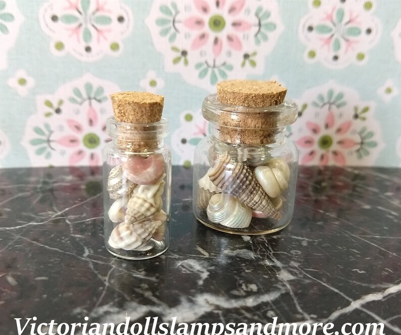 NEW 2 Glass Real Shells Bottles for Your Doll | Etsy