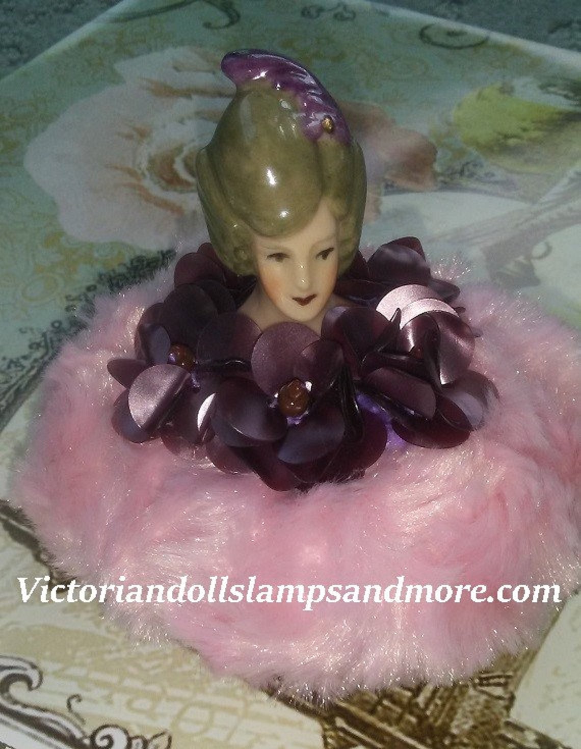 Powder Puff Pink NEW Tiny With Porcelain Lovely Doll Head and - Etsy