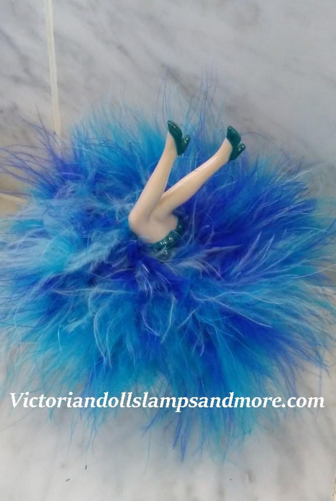 Powder Puff Porcelain Legs With Turquoise Shoes With White Powder Puff ...