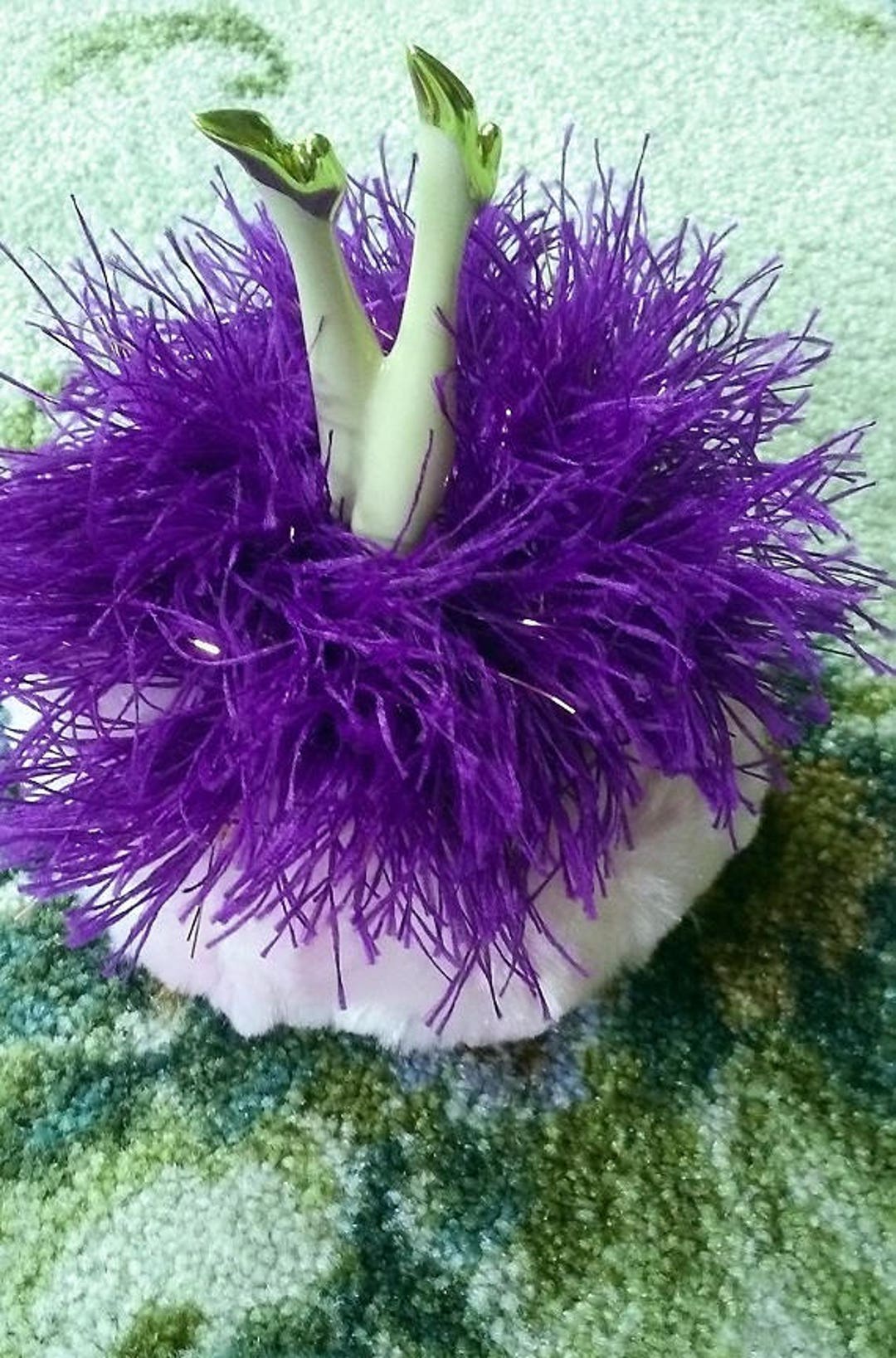 Powder Puff NEW With Legs and Gold Shoes With Lavender Powder Puff and ...