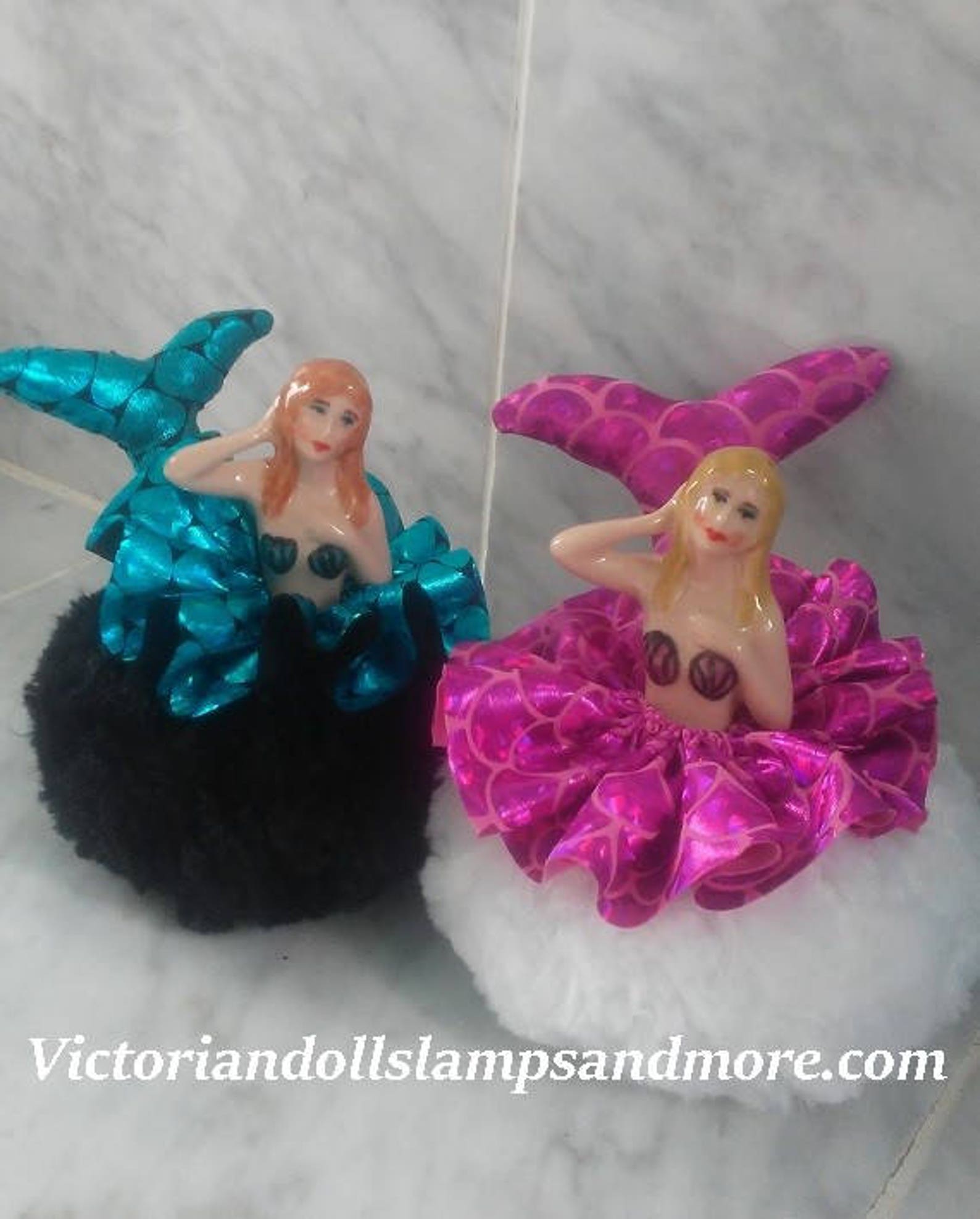 Powder Puff Porcelain NEW Mermaid in Turquoise With Tail and - Etsy
