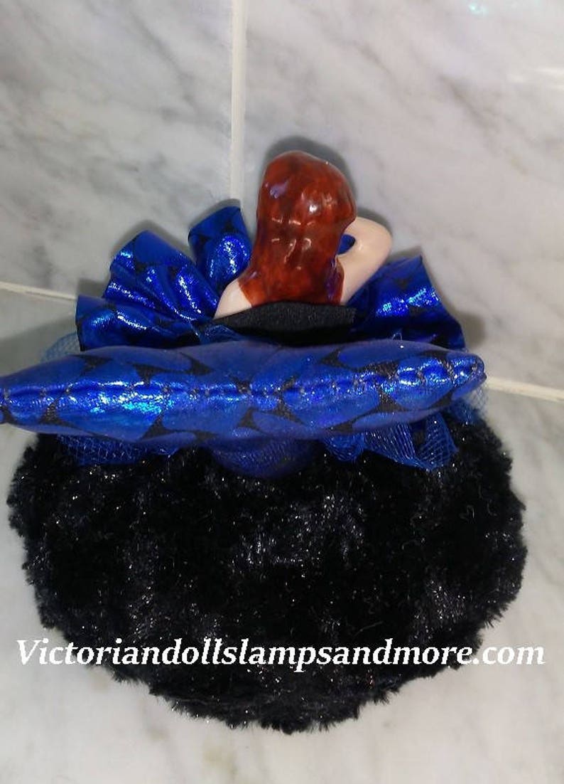 Powder Puff Porcelain NEW Mermaid in BLUE and Skirt and Black | Etsy