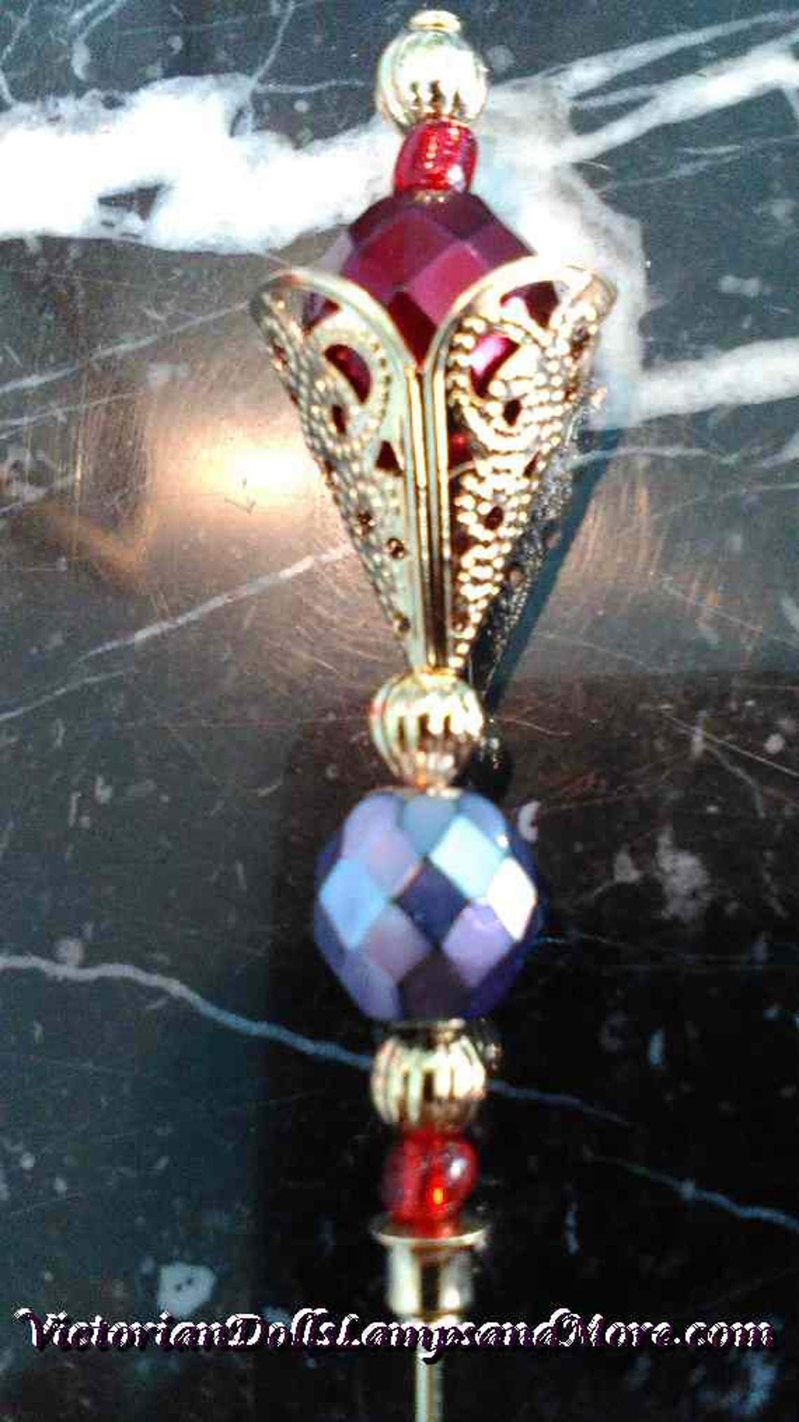 Red Hat Hat Pin 6 Inch Gold Stick With Large Gold Cone - Etsy UK