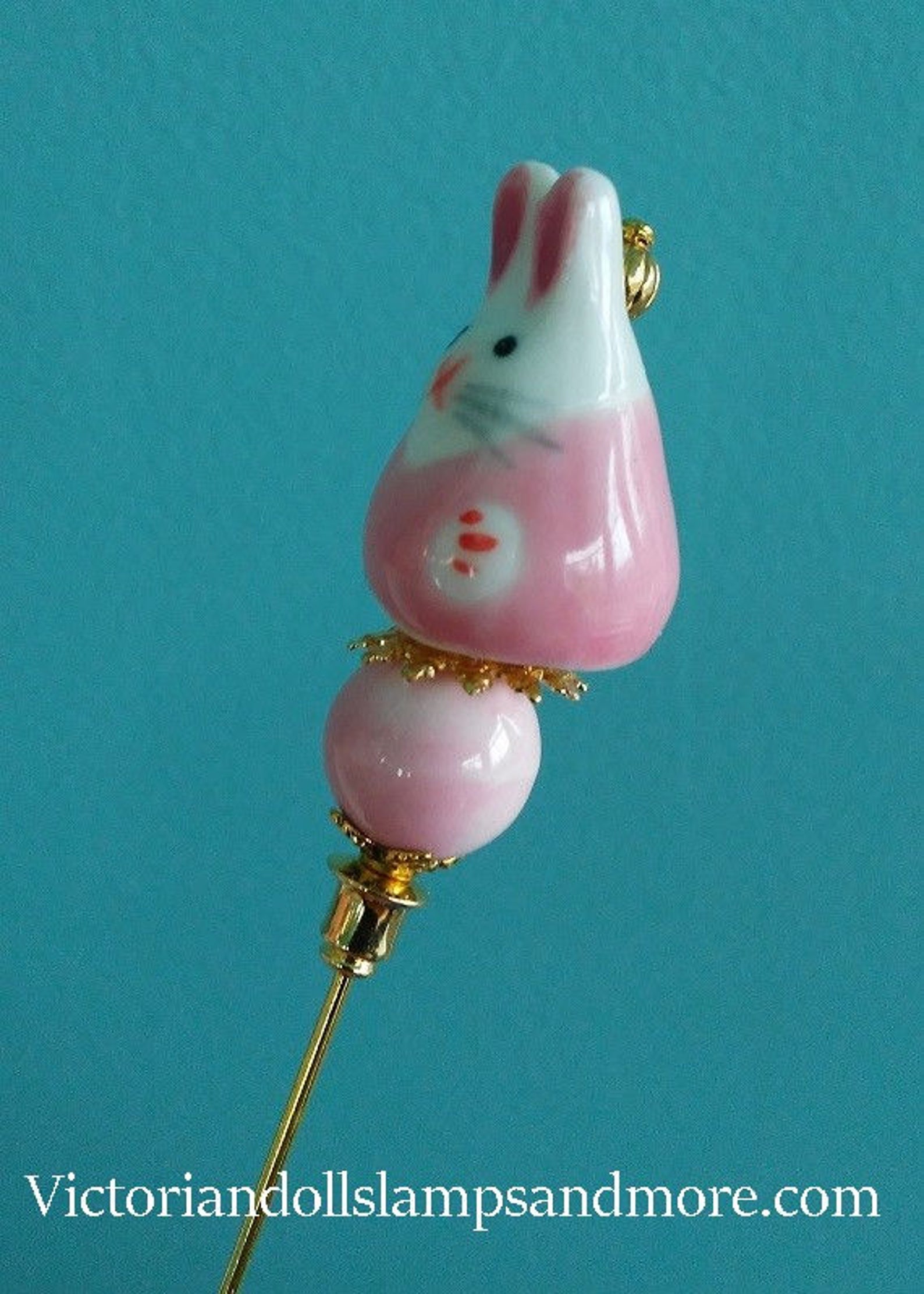 Hat Pin for Spring Pink Bunny 3 Inches Lapel Pinwith Gold Like - Etsy